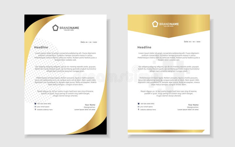 Golden Letterhead Design Template for Stationary for Business ...