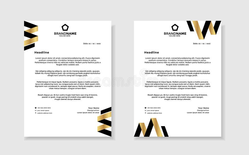 Golden Letterhead Design Template for Stationary for Business ...