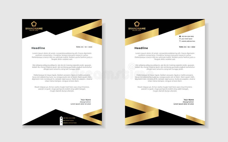 Golden Letterhead Design Template for Stationary for Business ...