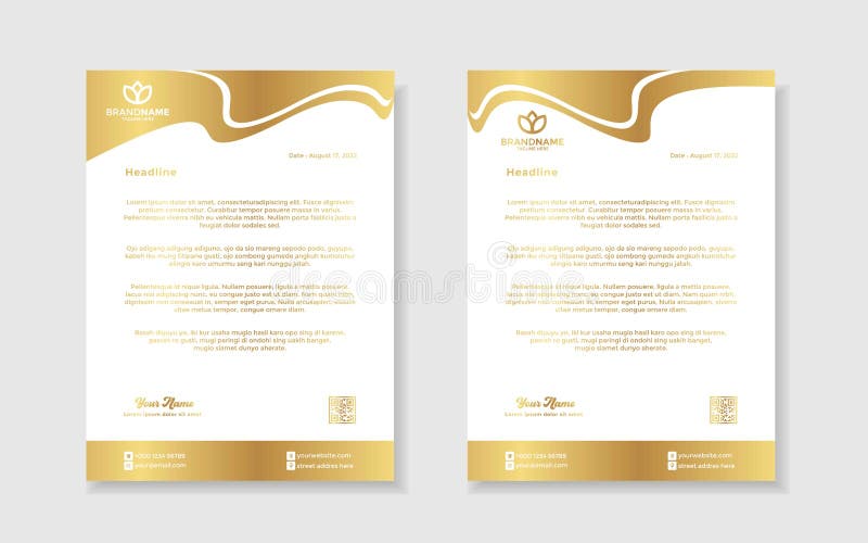 Golden Letterhead Design Template for Stationary for Business ...