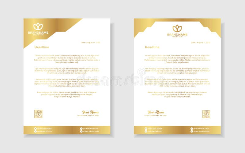 Golden Letterhead Design Template for Stationary for Business ...