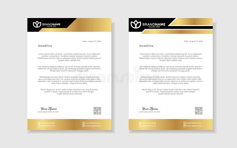 Golden Letterhead Design Template for Stationary for Business ...