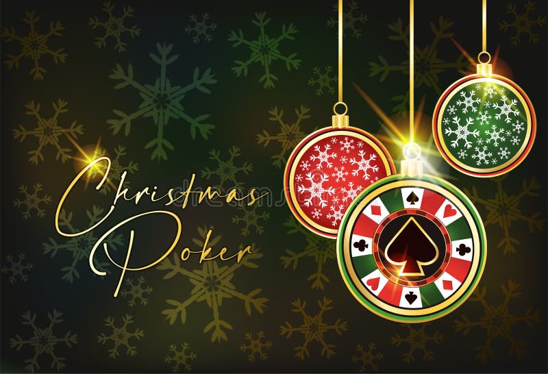 Happy New Year. Christmas Casino Banner with Spade Poker Chip, Vector Stock Illustration ...