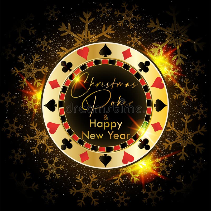 Happy New Year. Christmas Casino Wallpaper with Poker Chip, Stock Vector - Illustration of risk ...