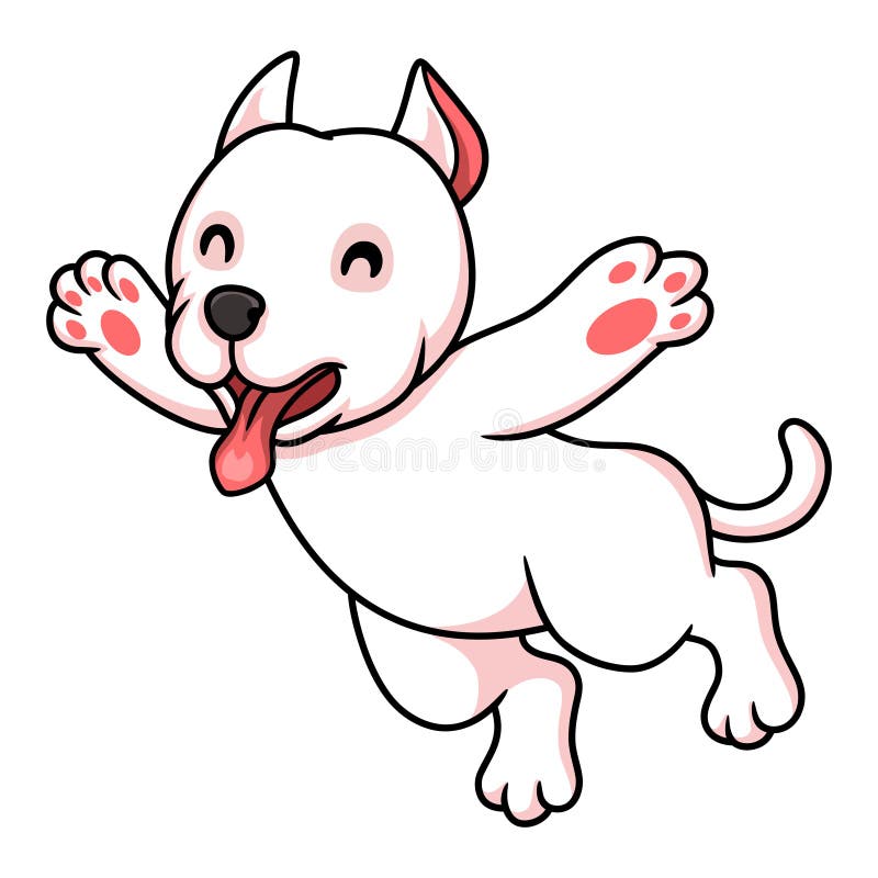 Cute Dogo Argentino Dog Cartoon Jumping Stock Vector - Illustration of ...