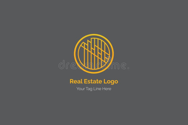 Unique Circle Iconic Real Estate Logo Design Template and Vector ...