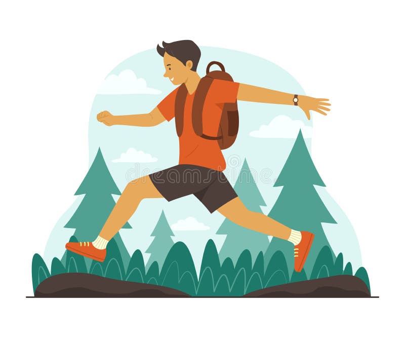 Cartoon Boy Running Forest Stock Illustrations – 219 Cartoon Boy ...