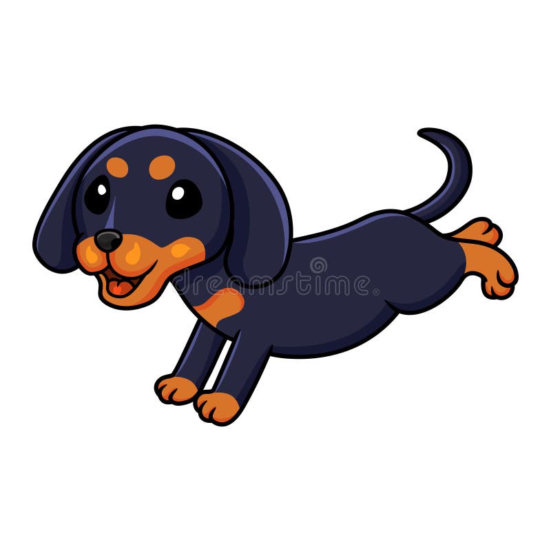 Cute Dashund Dog Cartoon Running Stock Vector - Illustration of mascot ...