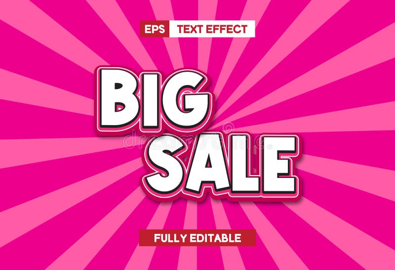 Big Sale Text Effect - Editable Text Effect Stock Vector - Illustration ...
