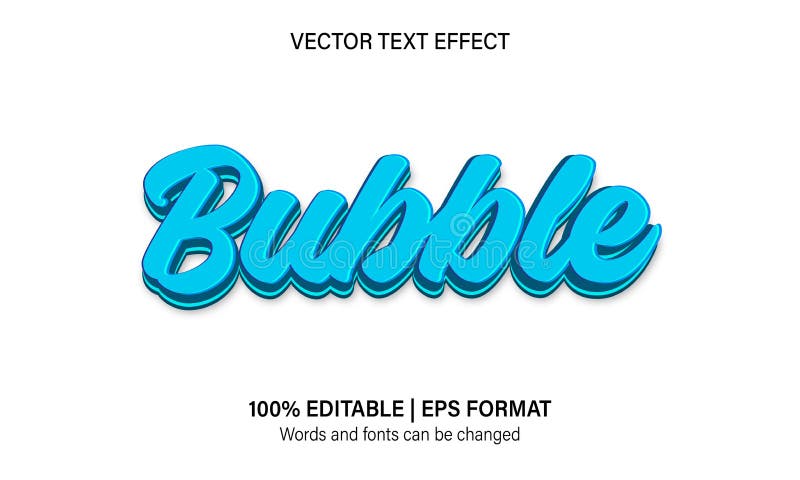 Bubble text effect stock vector. Illustration of word - 255998141