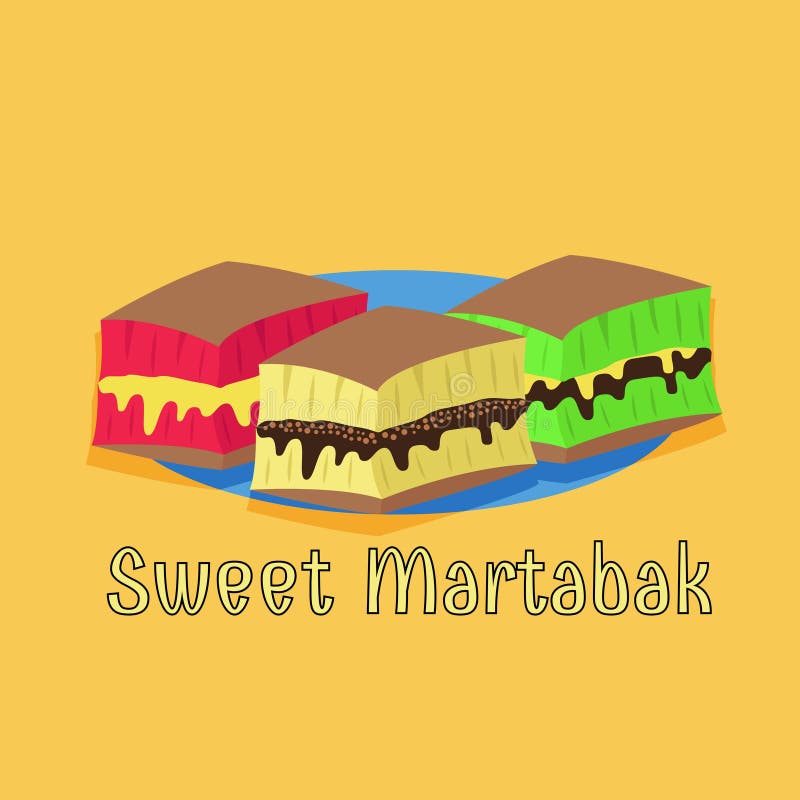 Sweet Martabak is Indonesian Street Food Pancake. Stock Vector ...