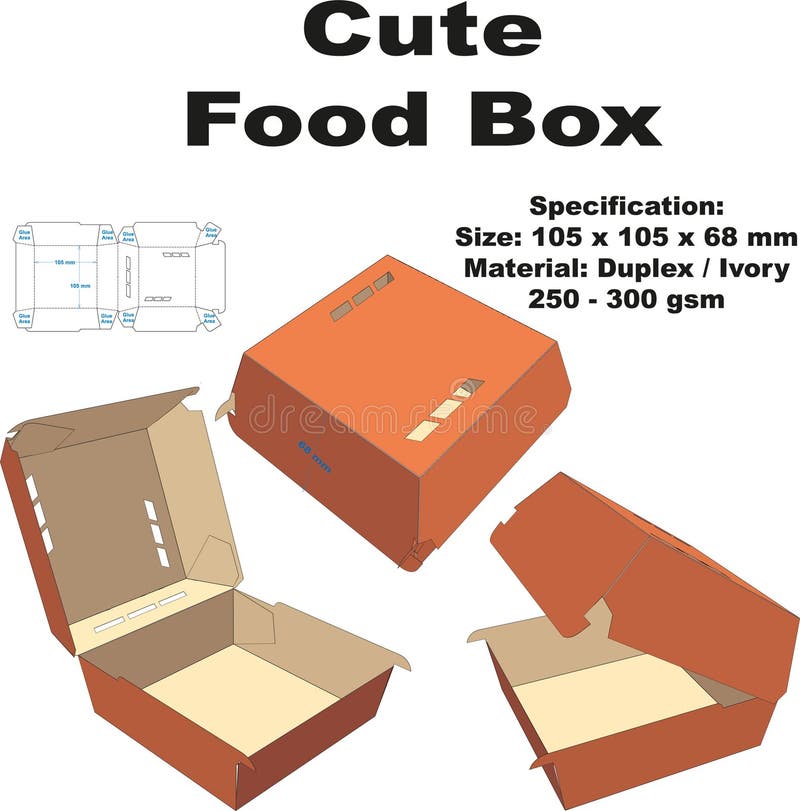 CUTE FOOD BOX VECTOR LAYOUT Stock Illustration - Illustration of ...