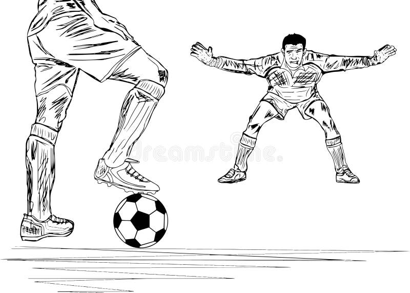 Football Vector Illustration, Football Goalkeeper Standing To Stop ...