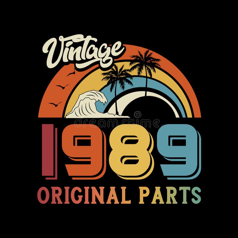 1989 Vintage T Shirt Design Vector, Vintage Design Stock Vector ...