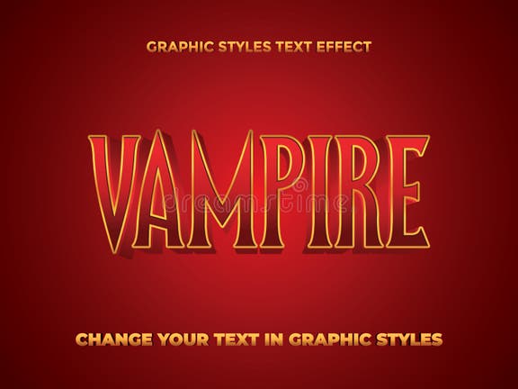 Vampire Graphic Styles Text Effect Stock Vector - Illustration of ...