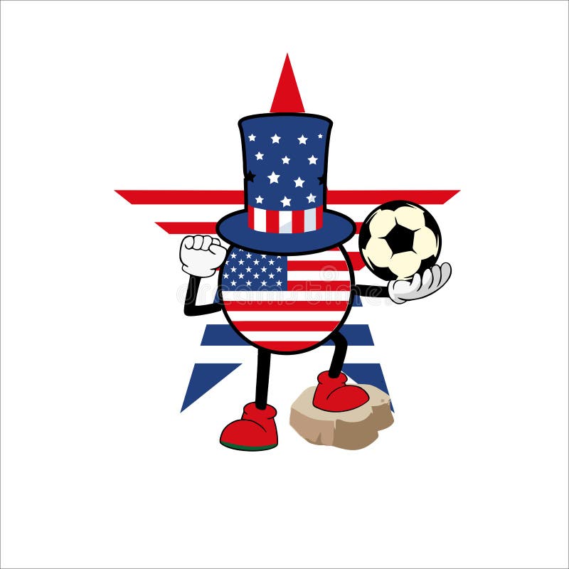 Print american mascot stock vector. Illustration of flag - 256624593