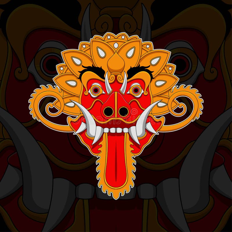 Balinese barong mask stock vector. Illustration of daruma - 256941050