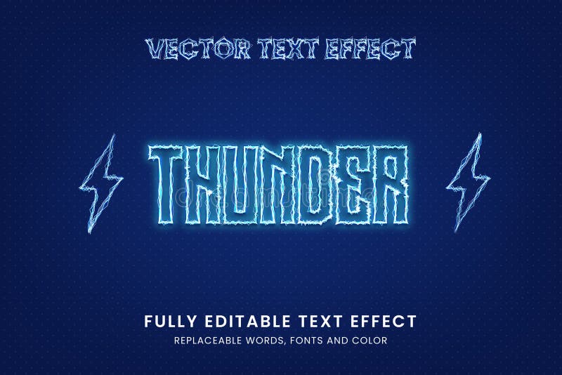 Thunder Editable Text Effect Stock Vector - Illustration of vector ...