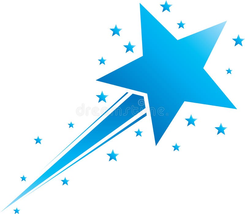 Blue Shooting Star Clip Art Stock Illustration - Illustration of stars ...