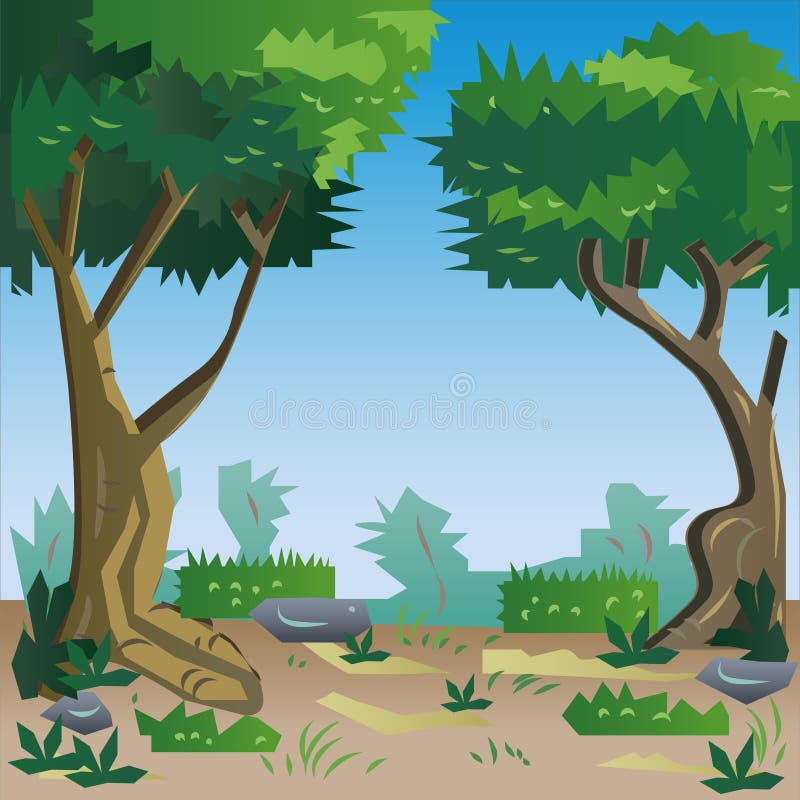 2D Flat Forest Game Background Vector Illustration Stock Vector ...