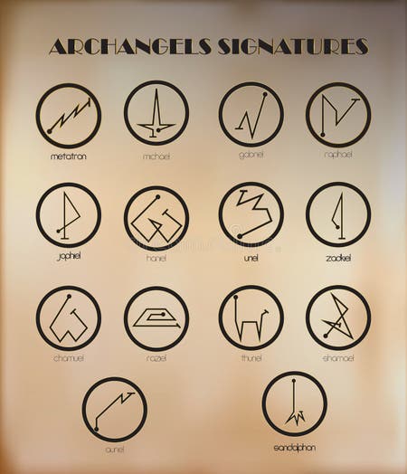 Archangels Seals, Angelic Sigils, Signatures, Runes, Old Paper Stock ...