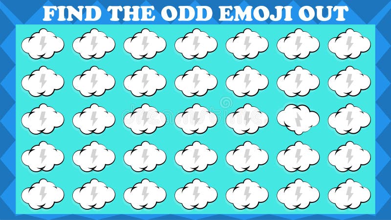 Find the Odd Emoji Out, Visual Logic Puzzle Game. Activity Game for ...
