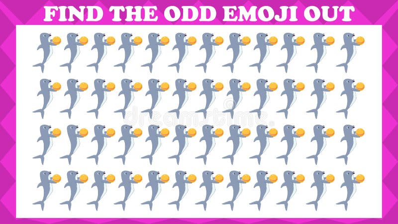 Find the Odd Emoji Out, Visual Logic Puzzle Game. Activity Game for ...