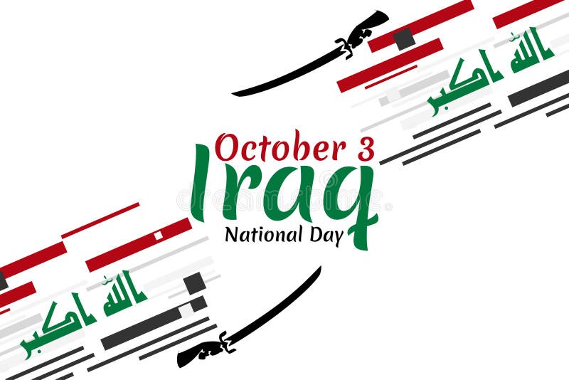 October 3, Happy Iraq National Day Vector Illustration. Stock Vector ...