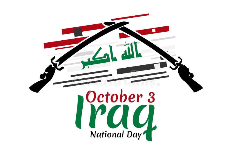 October 3, Happy Iraq National Day Vector Illustration. Stock Vector ...