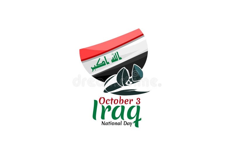 October 3, Happy Iraq National Day Vector Illustration. Stock ...