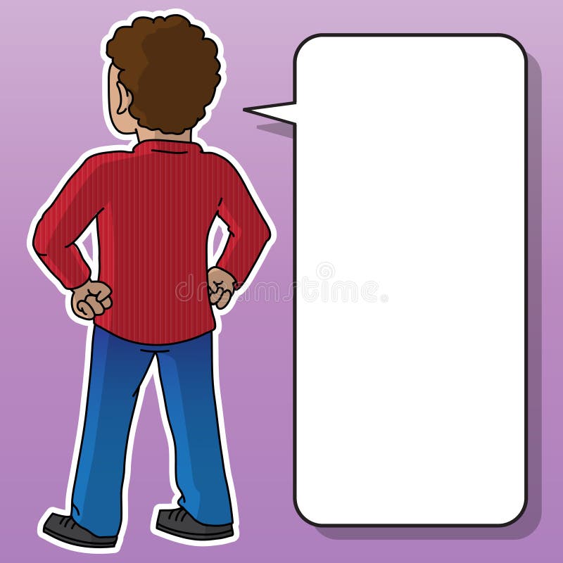 Man Cartoon Talk Speech Bubble Blank Standing Color Stock Illustration ...