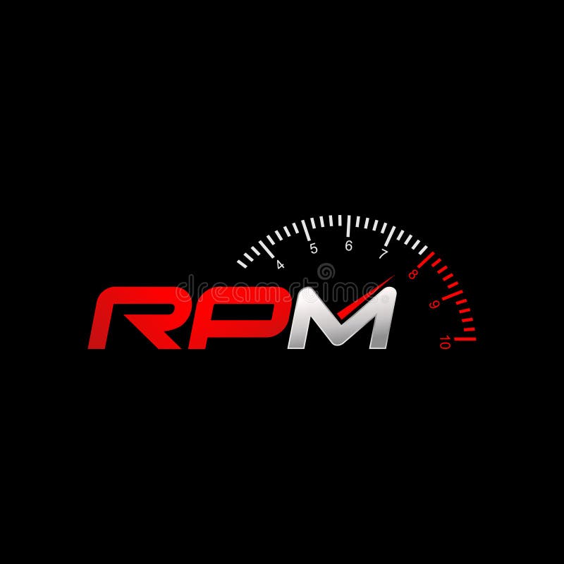 Simple Letter or Word RPM Italic Font with Speedometer Needle Image ...