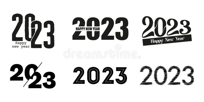 Big Set of 2023 Happy New Year Logo Text Design. 2023 Number Design ...