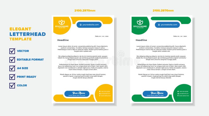 Modern Letterhead Template for Stationary Design for Business ...