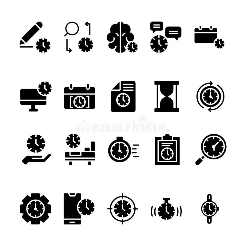 Time Information Icon with Outline Style Stock Vector - Illustration of ...