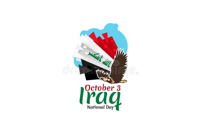 October 3, Happy Iraq National Day Vector Illustration. Stock Vector ...