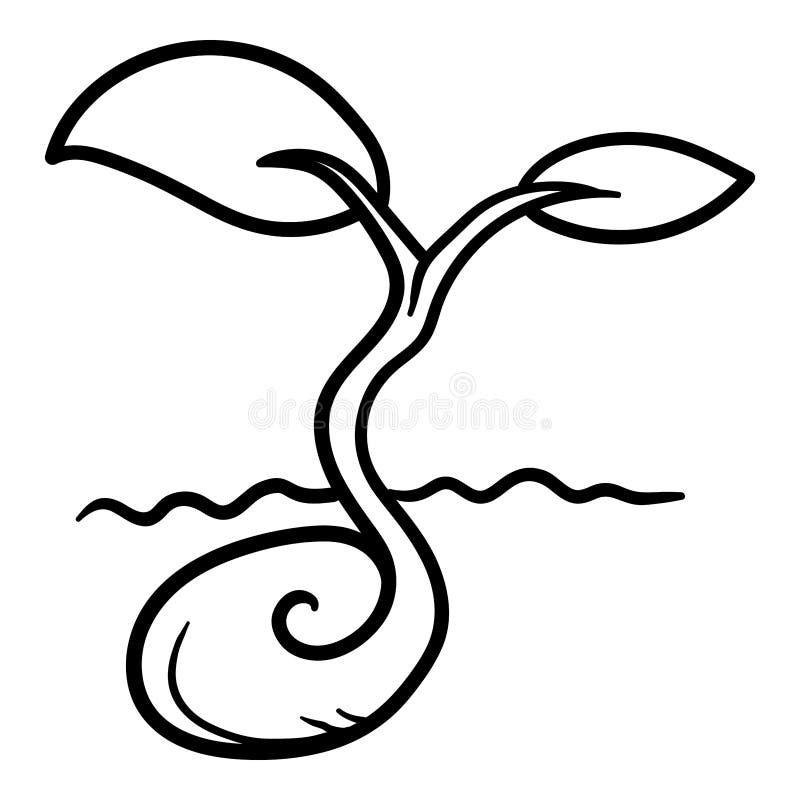 Cartoon doodle sprout stock vector. Illustration of vector - 257574463