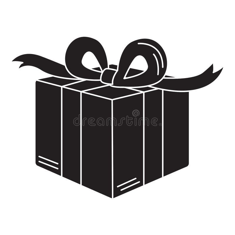 Cartoon black flat present stock vector. Illustration of present ...