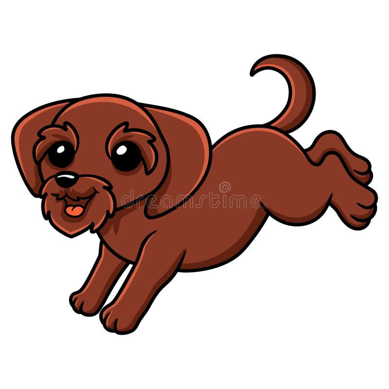 Cute Pudelpointer Dog Cartoon Jumping Stock Vector - Illustration of ...