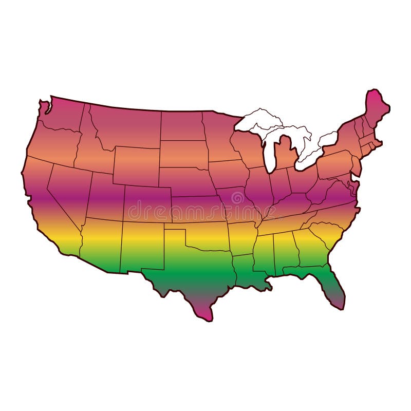 Usa map stock vector. Illustration of cartoon, states - 257677023