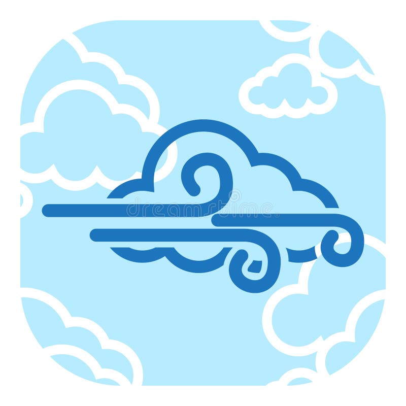 Cartoon windy cloud stock vector. Illustration of logo - 261132650