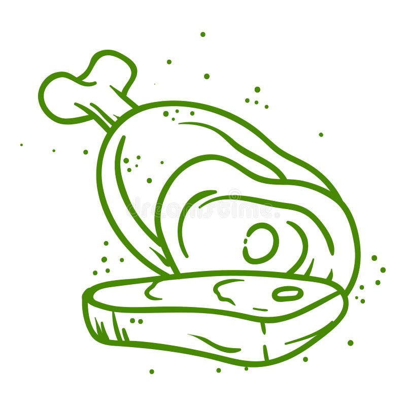 Doodle meat product stock vector. Illustration of product - 257731322