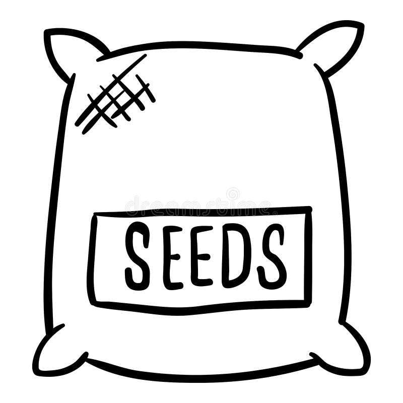 Doodle seed bag stock vector. Illustration of plant - 257778084