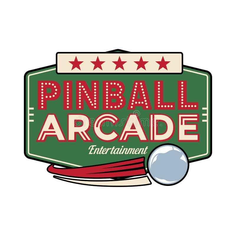 Pinball Game Arcade Vintage Retro Badge Emblem Hipster Logo Vector Icon ...