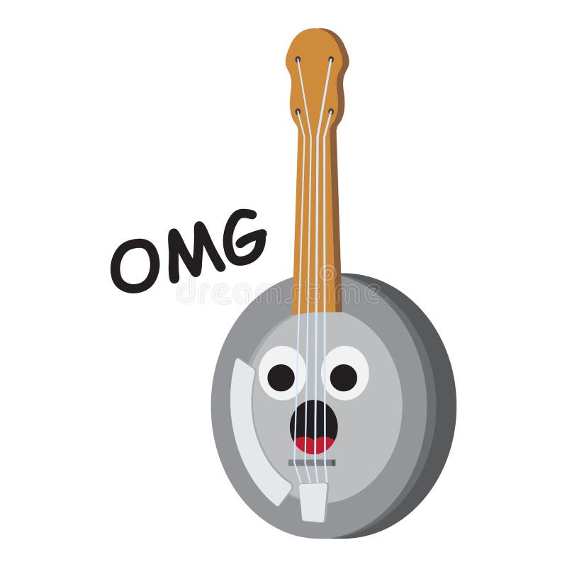 Sad banjo emoticon stock vector. Illustration of cartoon - 257891369