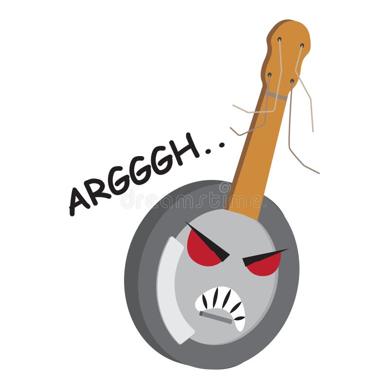 Angry banjo emoticon stock vector. Illustration of music - 257891340