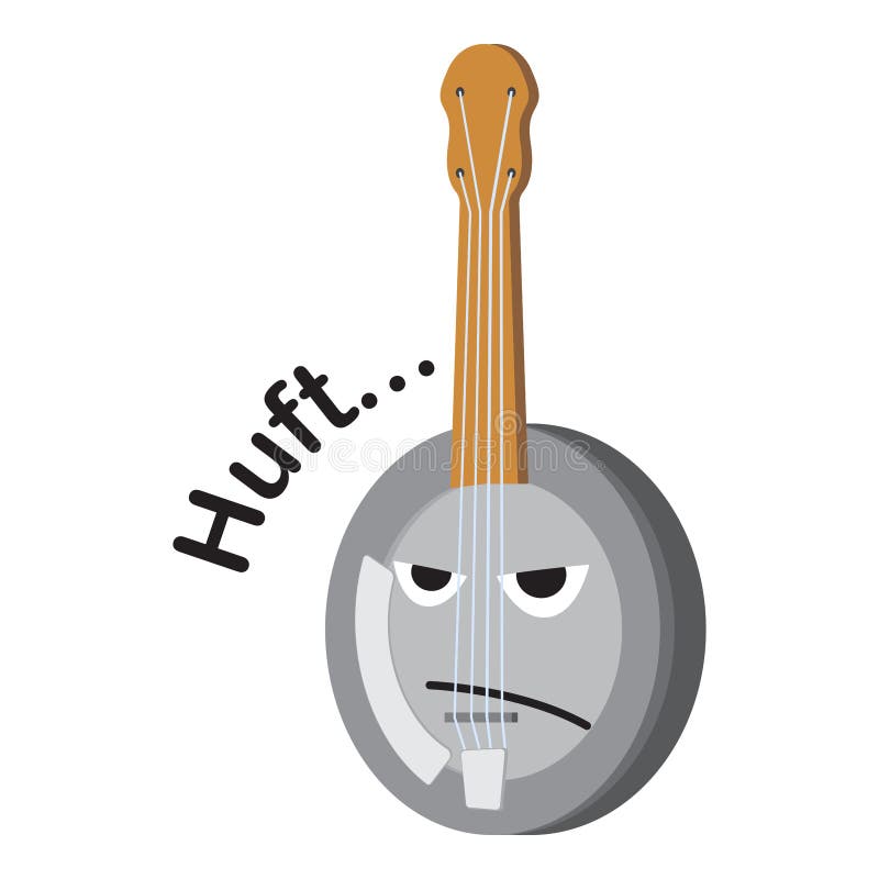 Angry banjo emoticon stock vector. Illustration of vector - 257891377