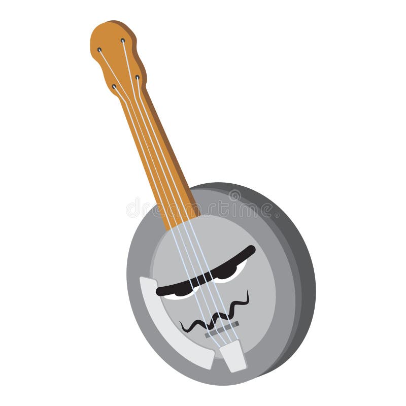 Angry banjo emoticon stock vector. Illustration of cartoon - 257891383