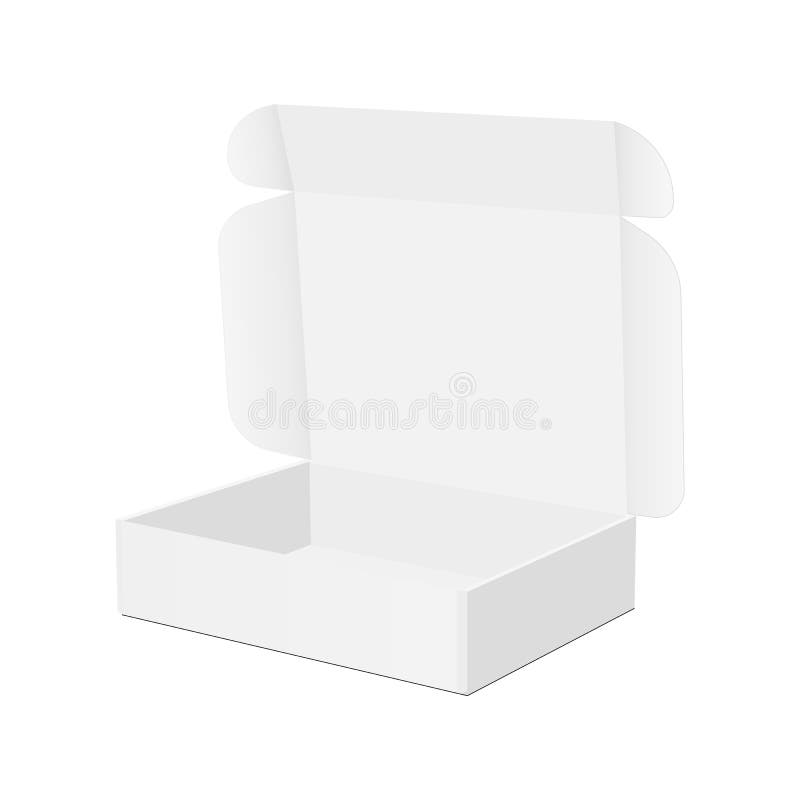 Blank Packaging Box with Opened Lid Stock Vector - Illustration of ...