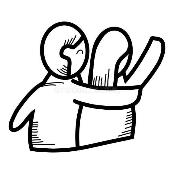 Doodle people hug stock vector. Illustration of flat - 257948921